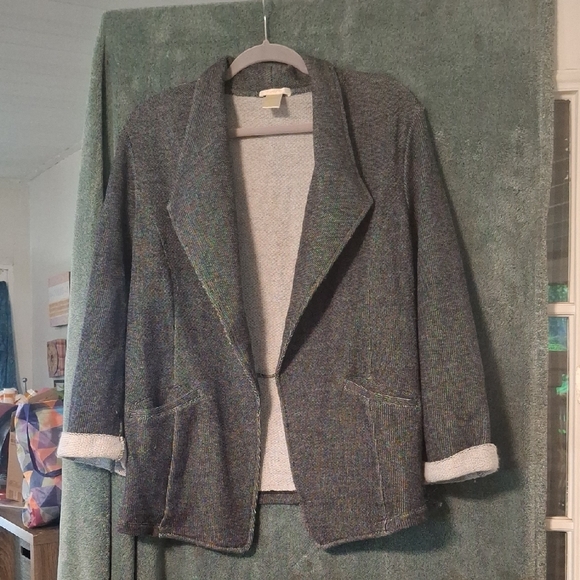 Matty M | Jackets & Coats | Matty M Charcoal Blazer With Light Gray ...